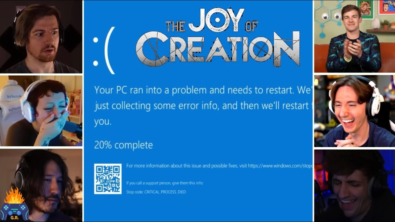Gamers React to the Fake Blue Screen of Death | The Joy of Creation (Remake)
