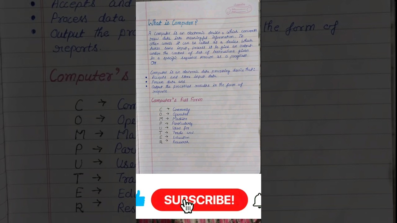 What is computer?/simple definition of computer #shorts #basicofcomputer #trending #computers📝💯🔥