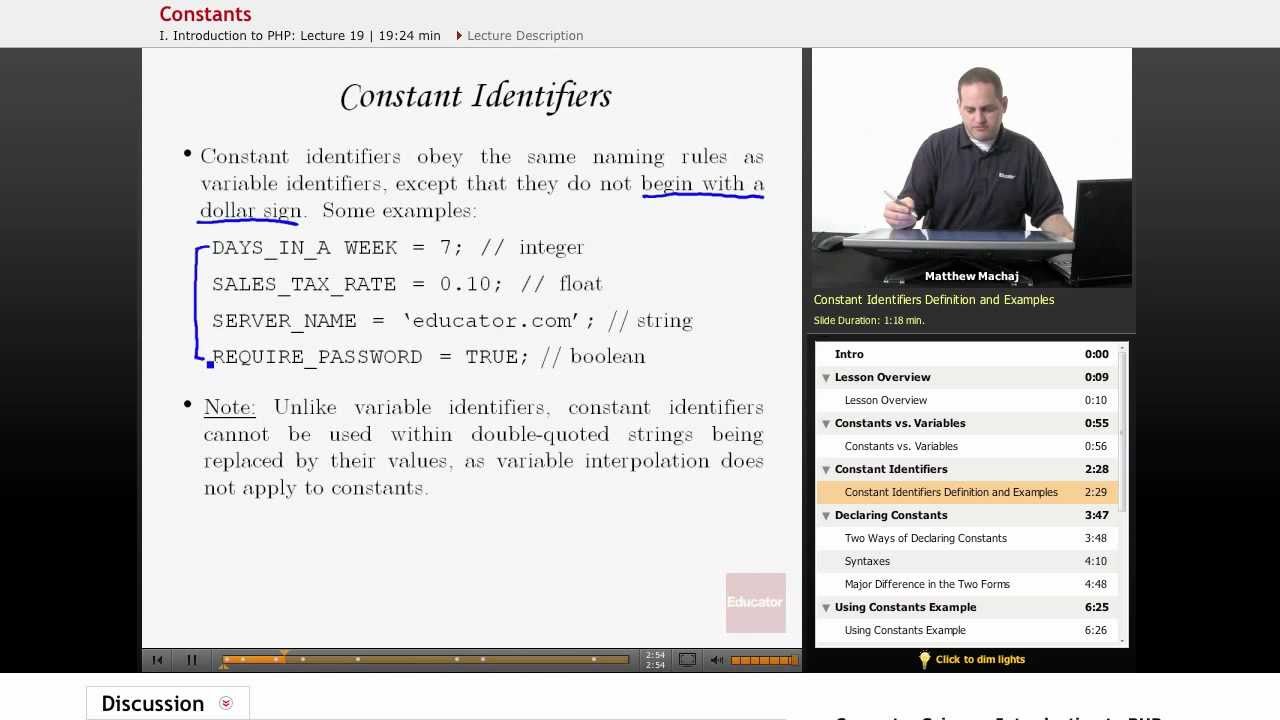 PHP - Constants vs Variables