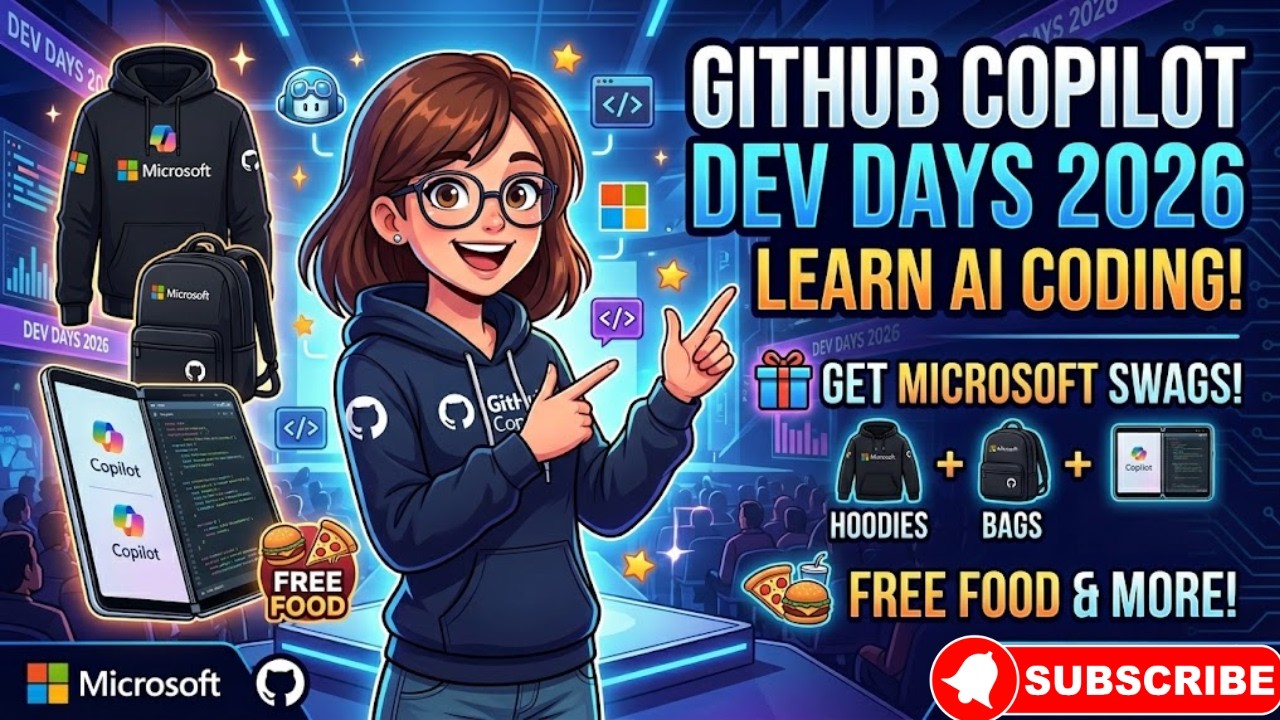 GitHub Copilot Dev Days 2026 – Learn AI Coding, Get Microsoft Swags Free Food & More Anyone Can Join