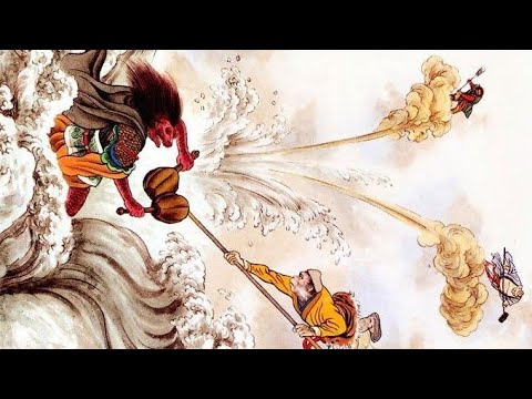 Zhu Bajie and Sha Wujing lure Goldfish Demon out of water