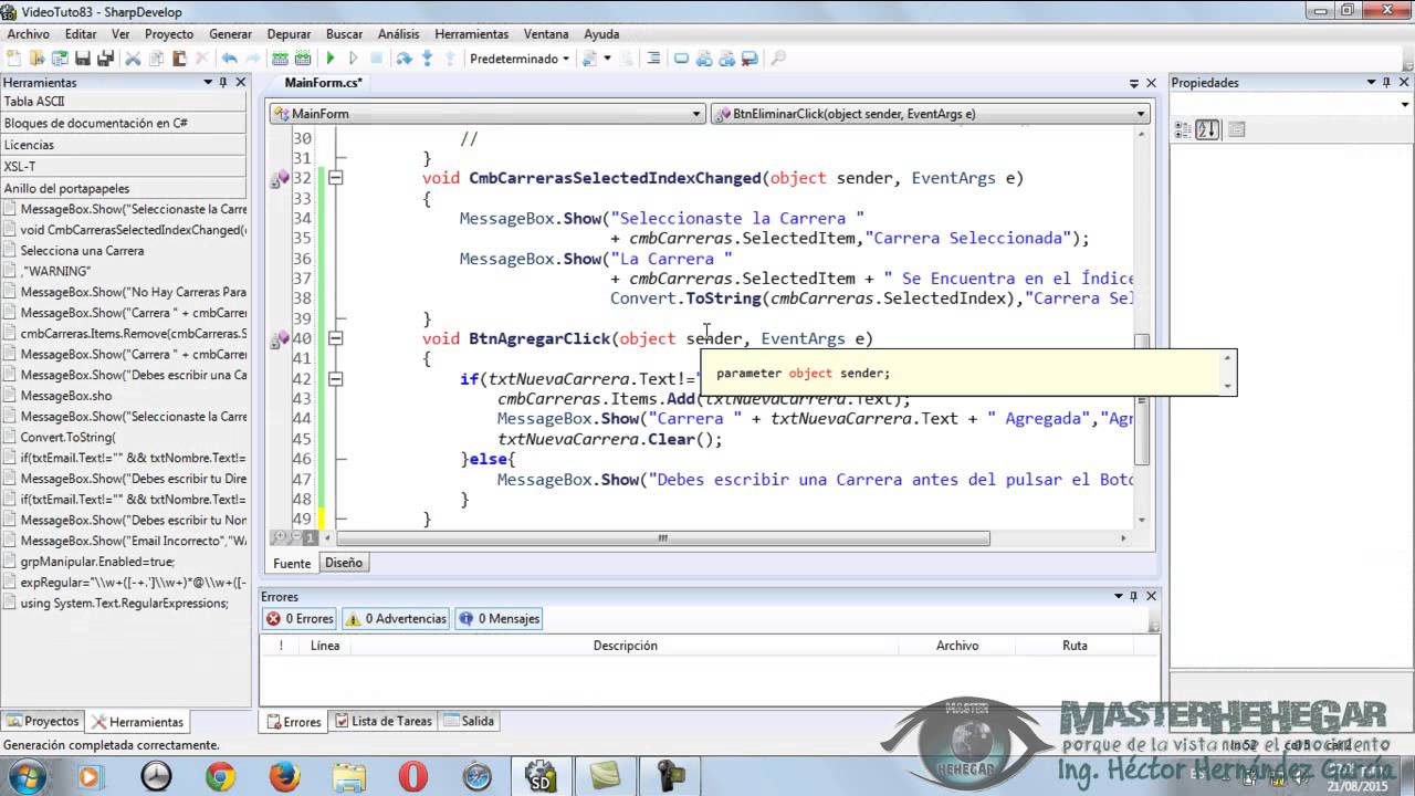 83 - Trabajando con el Control ComboBox (C#)