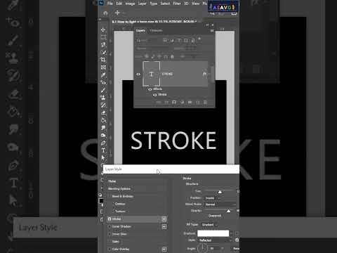 How to create a stroke on text in photoshop# shorts