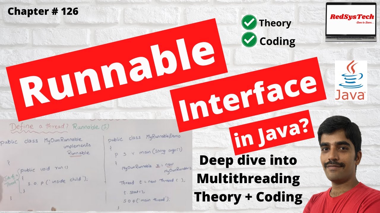 # 126 Runnable interface in Java | Runnable Interface | Runnable | Multithreading |Java | RedSysTech