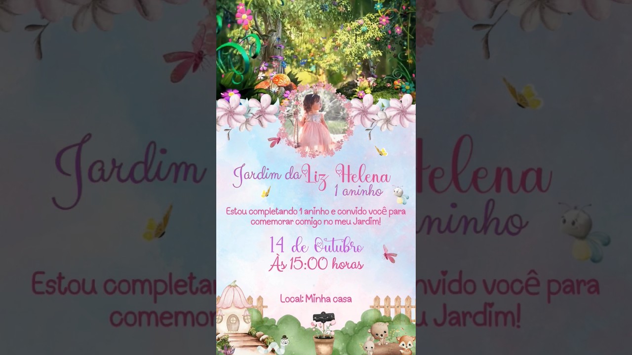 Convite animado Jardim encantado - Convite virtual