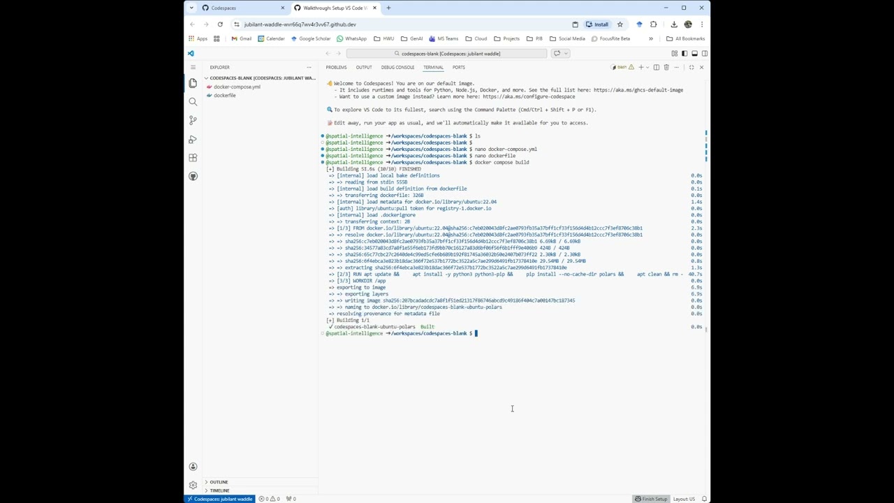 Using GitHub Codespace to run Docker