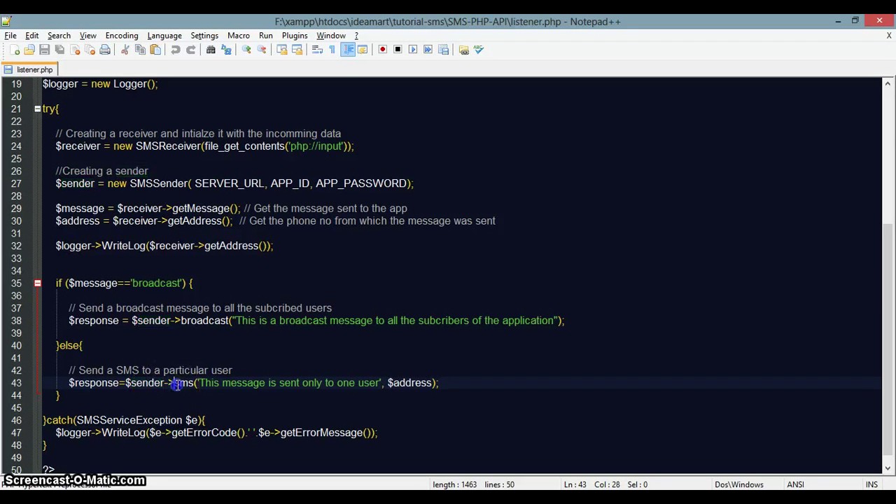 Ideamart PHP SMS API Tutorial