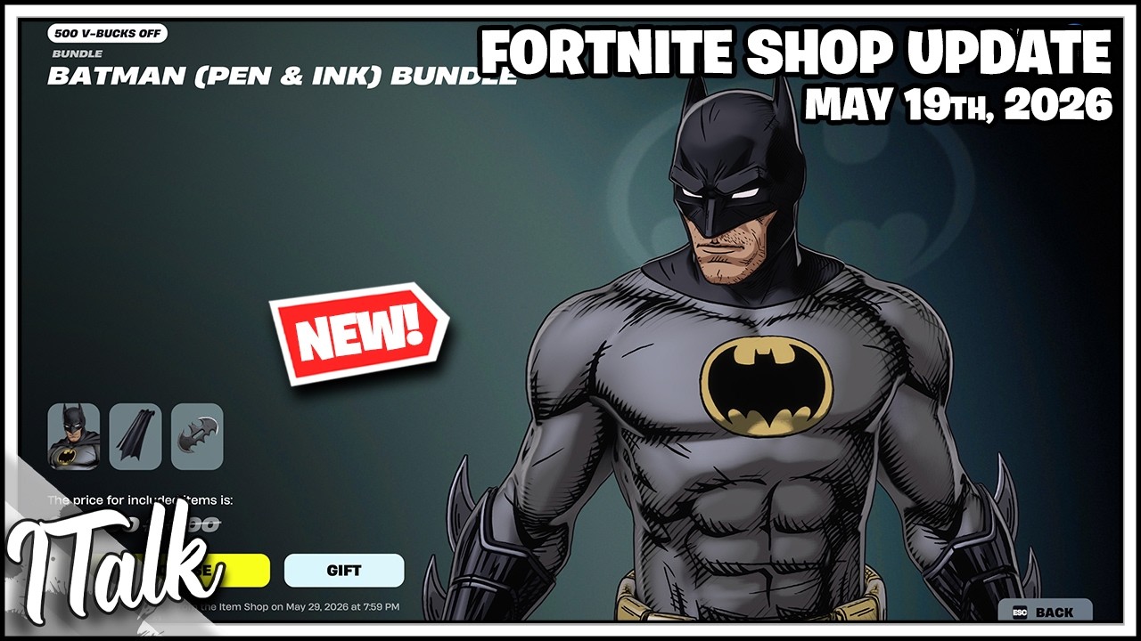 Fortnite Shop *NEW* BATMAN PEN & INK SKIN! [May 19th, 2026] (Fortnite Chapter 7)