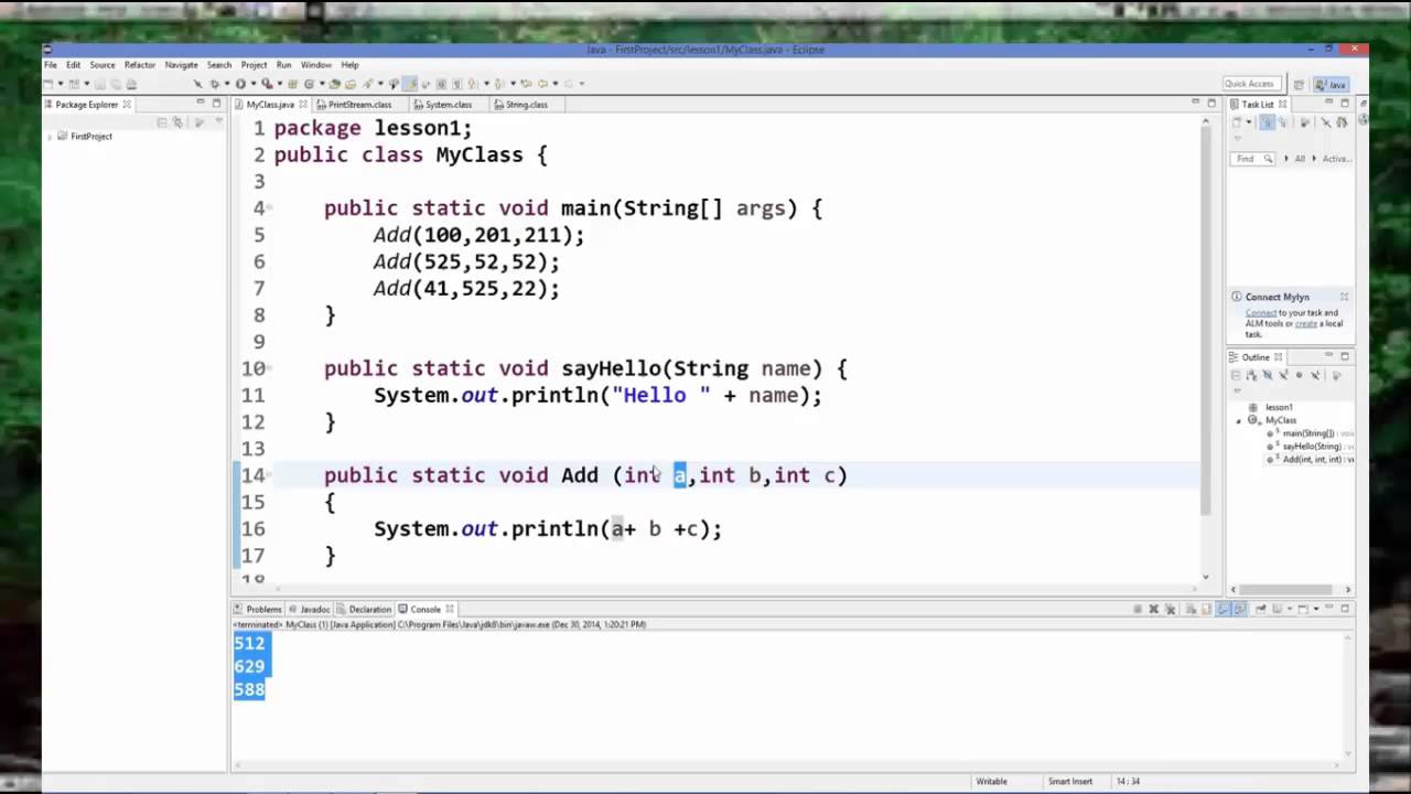 Java Tutorial  17   Parameter passing and Returning a Value from a Method