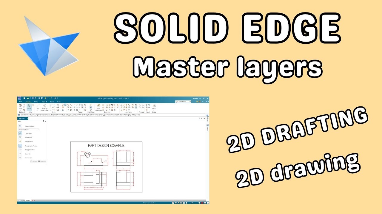 Solid Edge 2D drafting master layers
