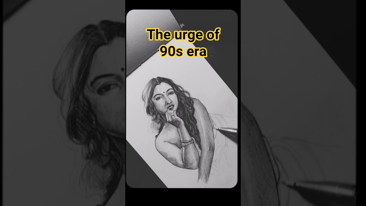 “90s Black & White Girl Sketch ✨ | Art Shorts #Artevitalis”#90s #art #artist #yt
