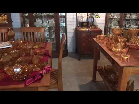Hartmann Luggage from Brass Armadillo & Amber Daisy Button Depression Glass