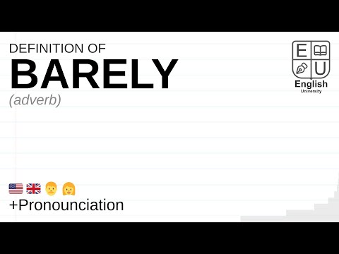 BARELY meaning, definition & pronunciation | What is BARELY? | How to say BARELY