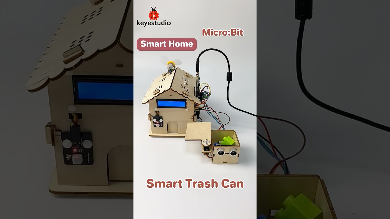 🐞Smart Trash Can Controlled by Microbit! #shorts #keyestudio #microbit #coding #stem #diy #maker