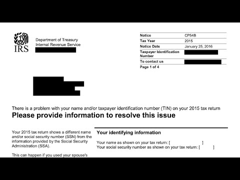 How to Understand your CP54B Notice (There is a problem with your name and/or tax ID number)