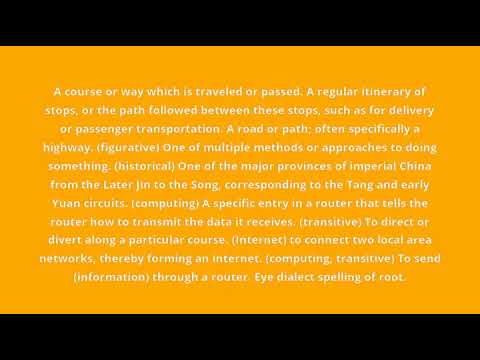 what is the meaning of route