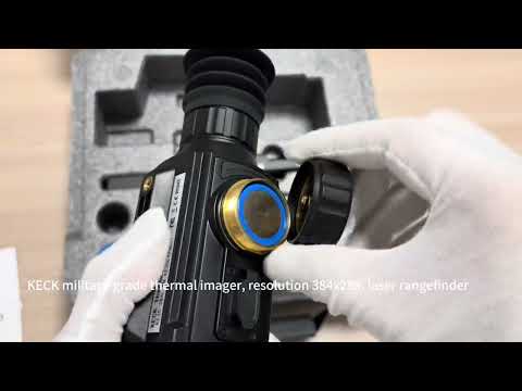 KECK military laser rangefinder thermal imager rifle scope, sensor resolution 384x288.