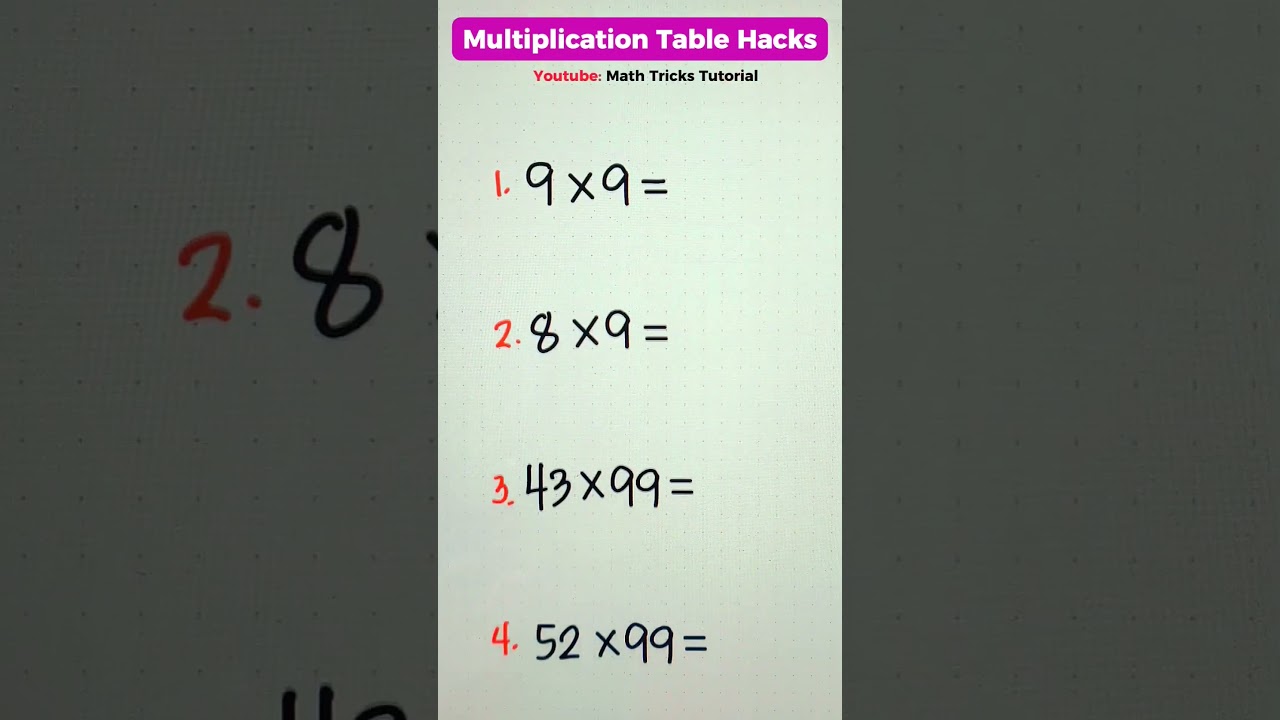 99 Math Hacks #MathTricksTutorial #maths #tutorial #mathematics