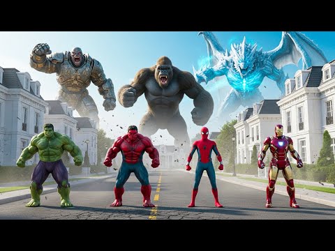 Superhero Showdown: Hulk, Spider-Man & Iron Man vs Giant Monsters! | Super Hero Story