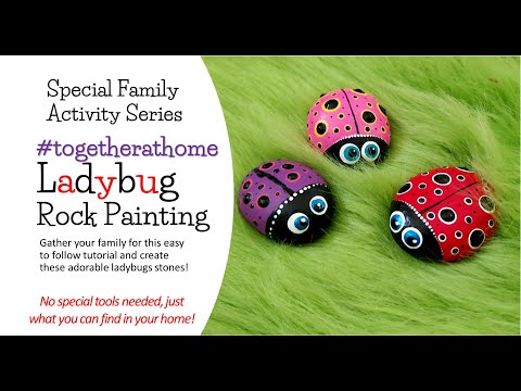 #togetherathome Ladybug Rock Painting!