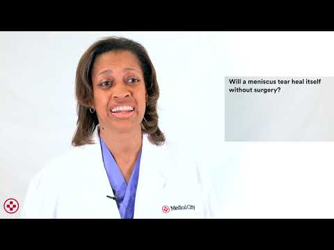 Will a meniscus tear heal itself without surgery?