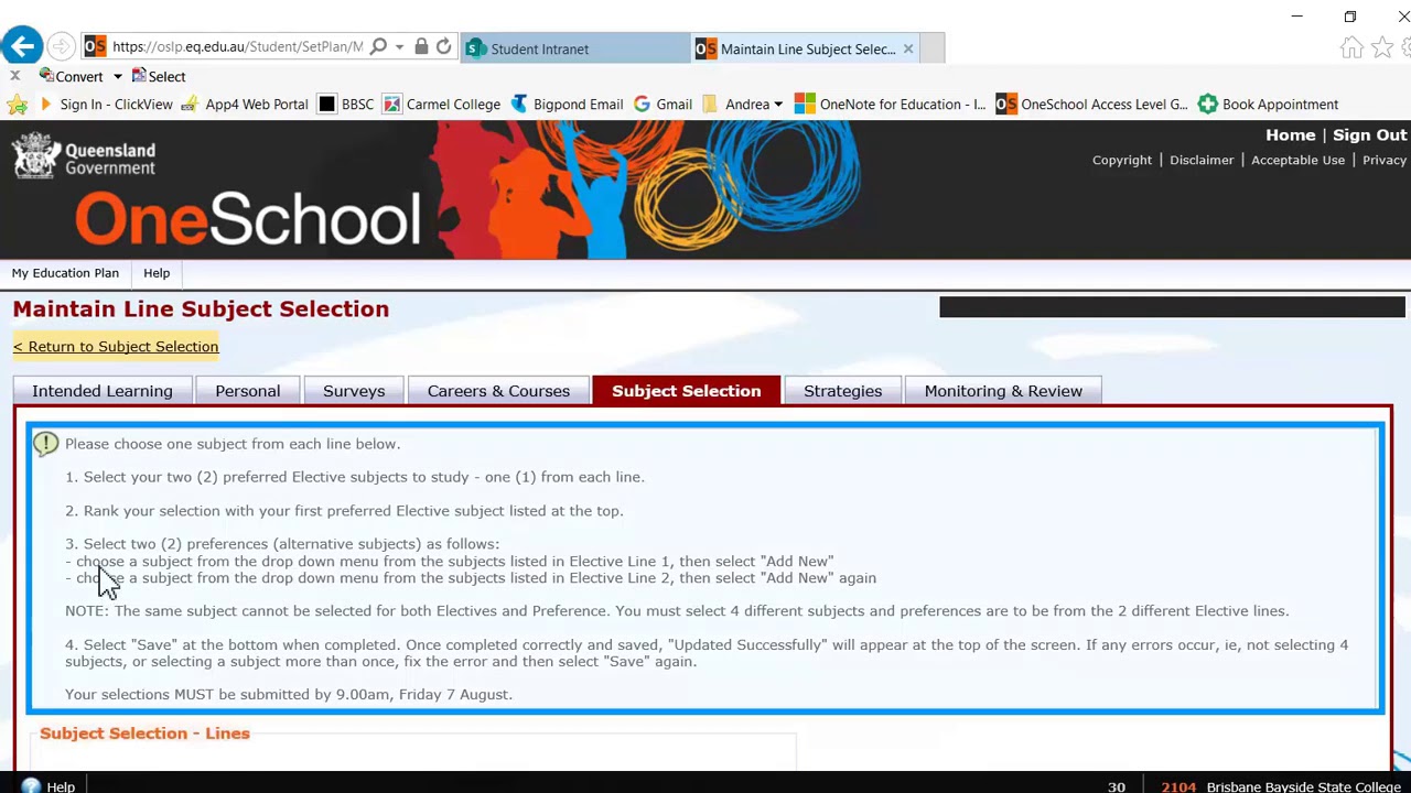 How to Complete Subject Selection for Years 9 and 10