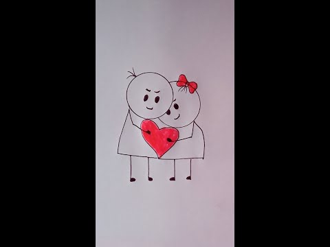 Cute love couple drawing with coin | Shorts