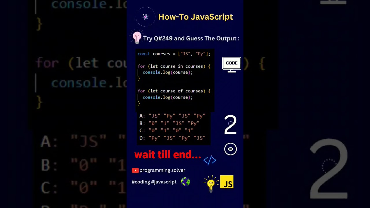 How To Code JavaScript Q#249, Try Solve & Guess The Output #shorts #coding #programming #javascript
