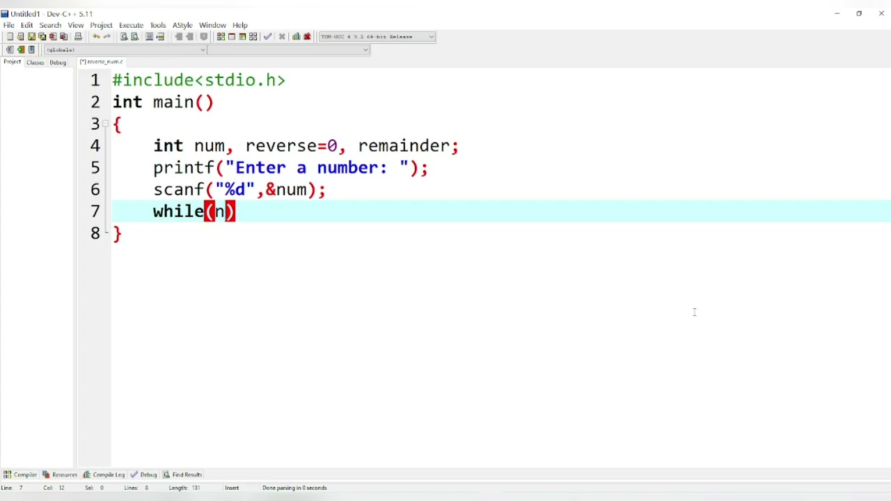 C Program to Reverse a given number || Coding Guide for Beginners|| #programming