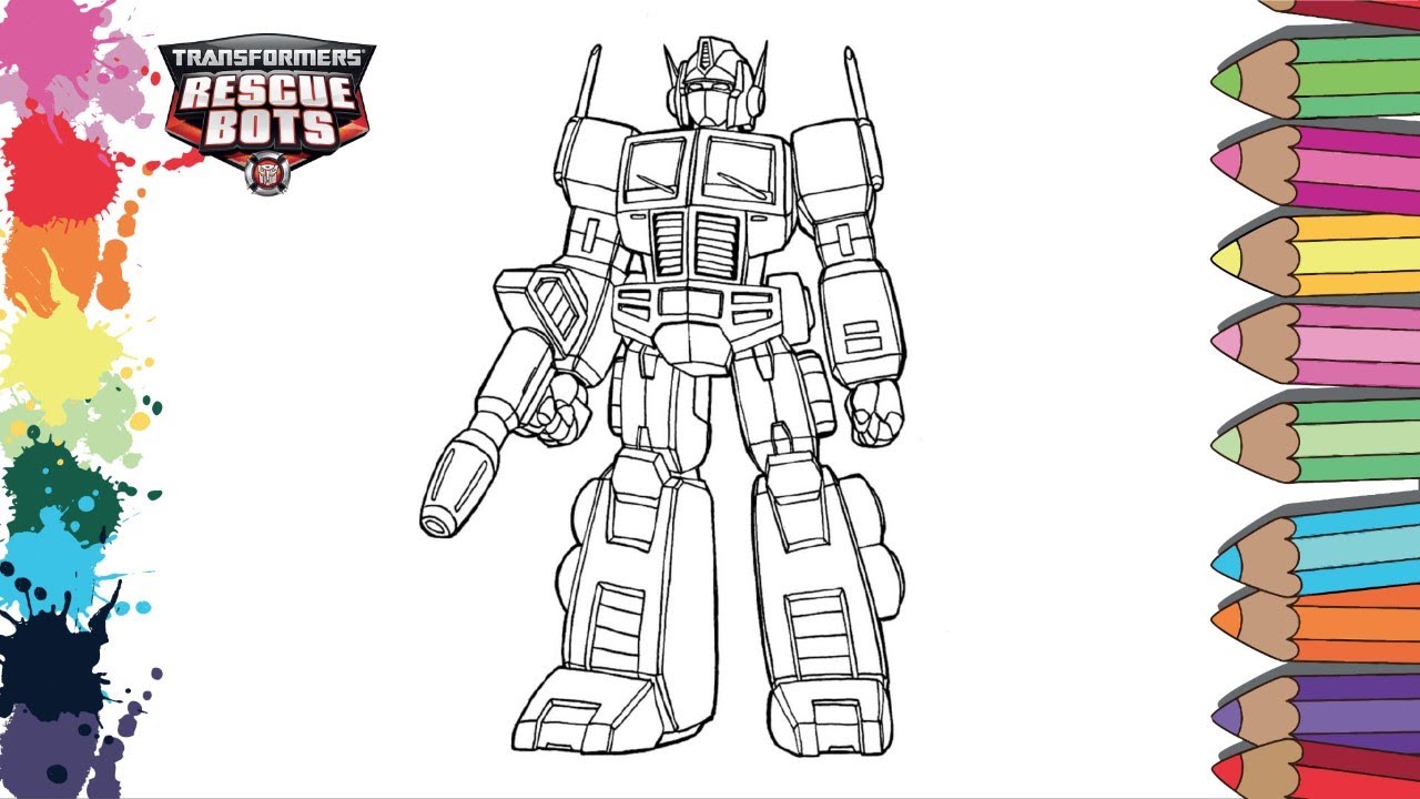 Transformers: Rescue Bots Page Coloring! 🤖How to COLORING Rescue Bots OPTIMUS PRIME!