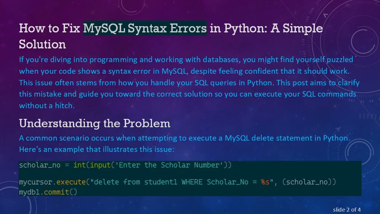 How to Fix MySQL Syntax Errors in Python