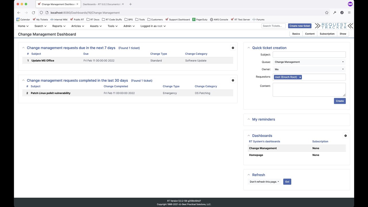 Change Management with Request Tracker