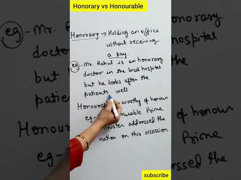 Honorary vs Honourable#shorts#english