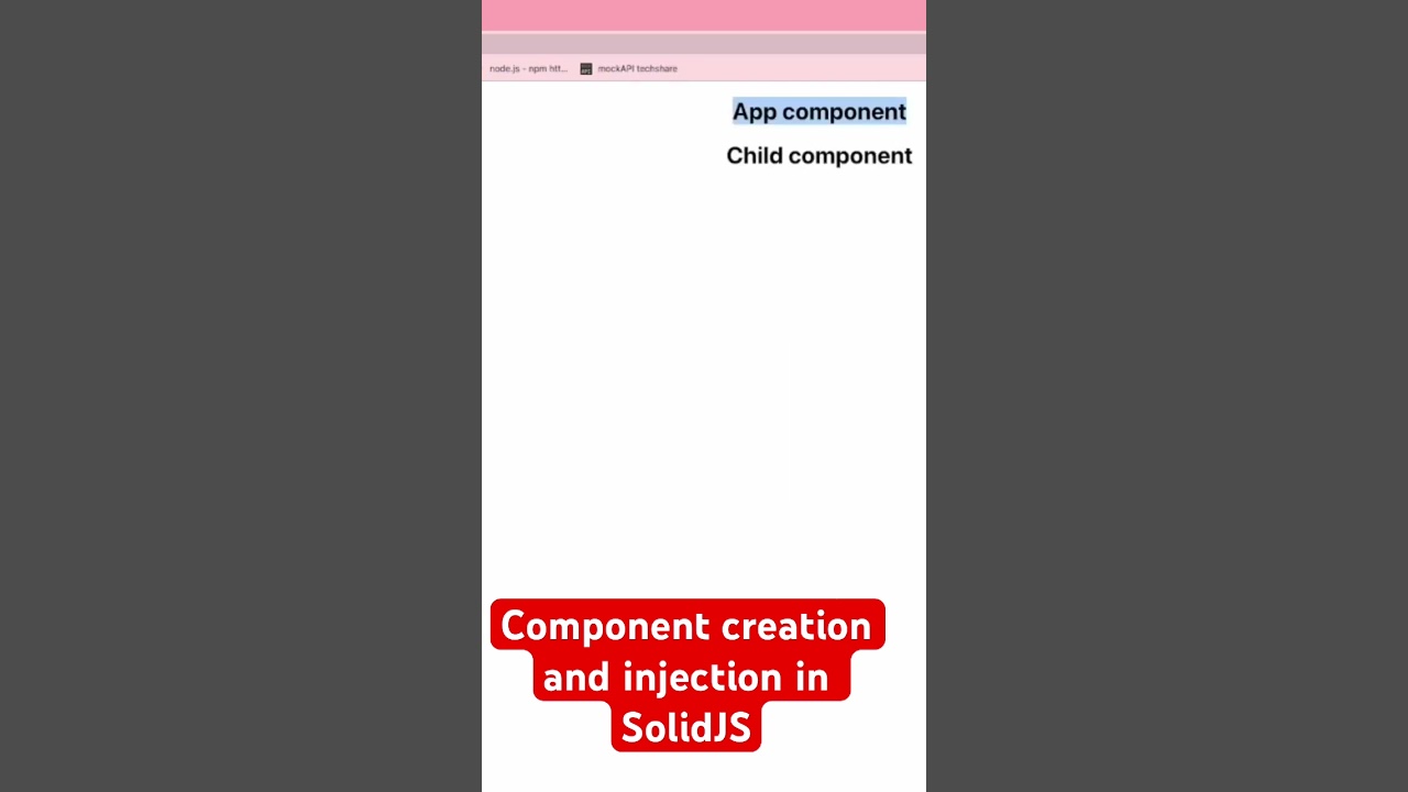 Component Creation and injection in Solid Js | Solid Snippets #coding #solidjs #javascript