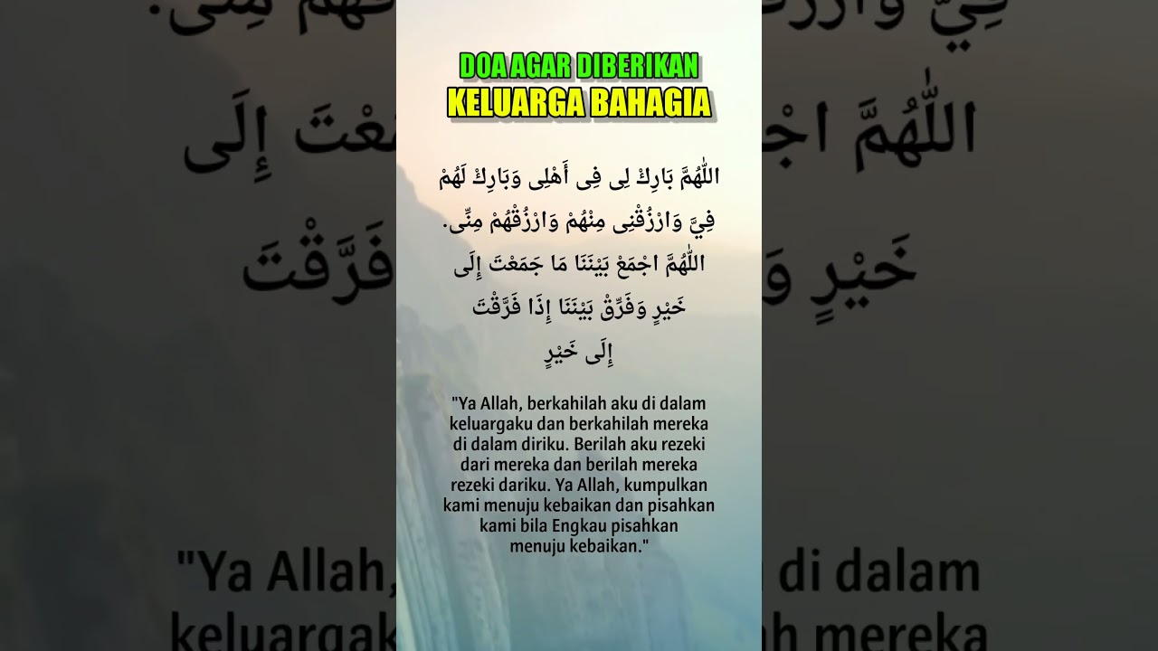 Doa Agar Diberi Keluarga Bahagia