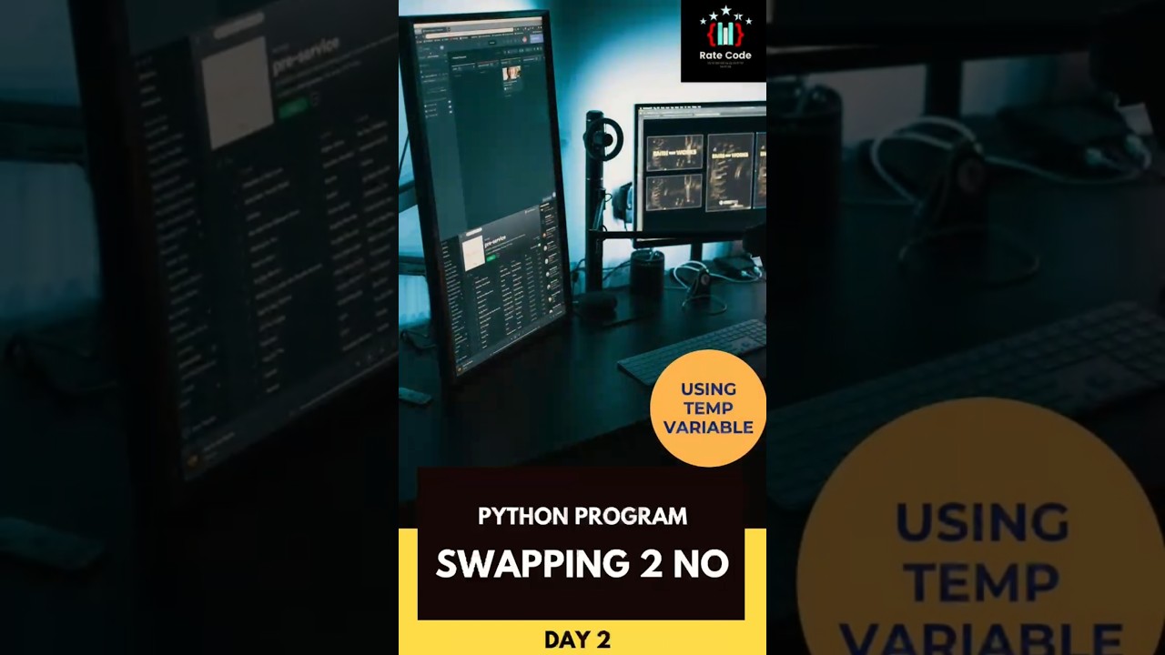 Swap Two Numbers in Python Using a Temp Variable 📦 || Rate Code #coding #pythonprogramming #ratecode