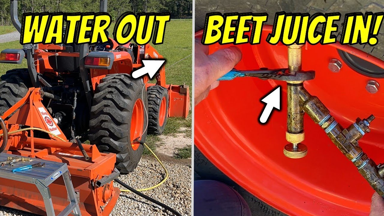 Installing the BEST TRACTOR BALLAST - Beet Juice by Rim Guard!
