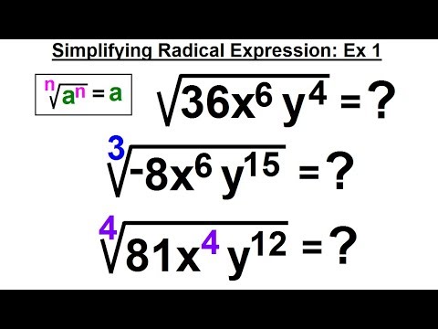 Algebra - Ch. 17: Roots and Radicals (9 of 20) Simplifying Radical Expressions: Ex. 1