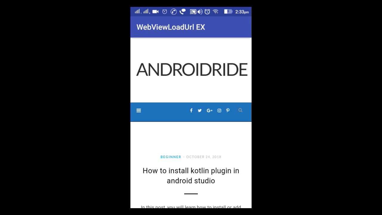 Android WebView loadUrl Example