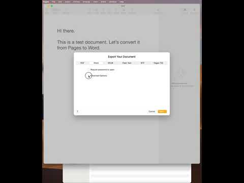 Export Word (.docx) file from Pages Application on a Mac