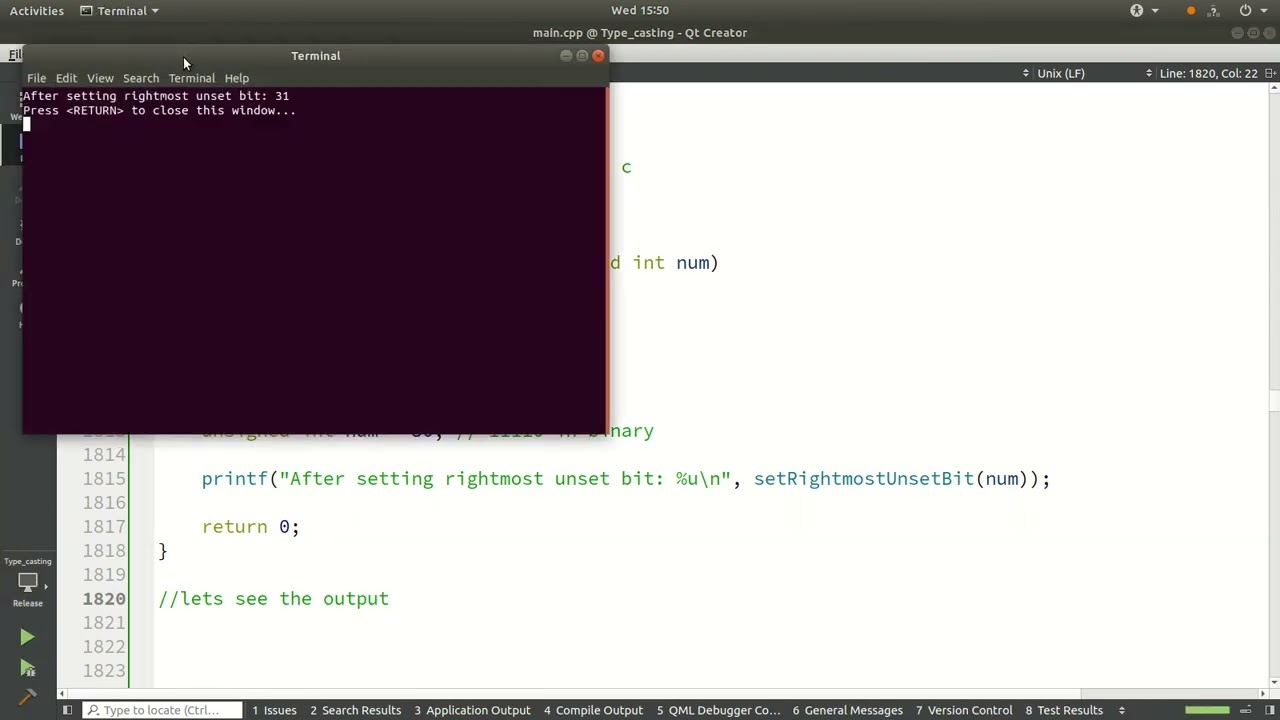 20  Setting Rightmost Unset Bit: using c