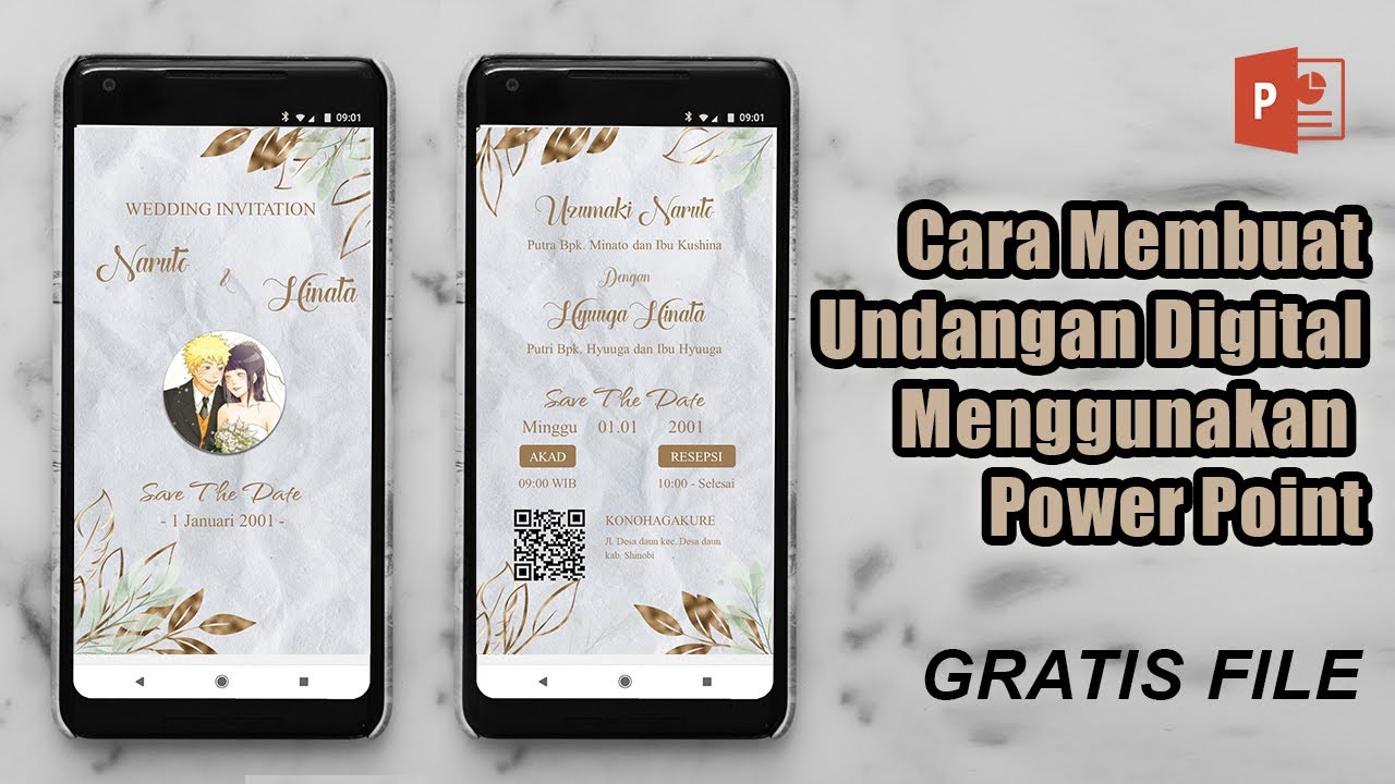 How to Create a Digital Invitation Design in PowerPoint Part 1 || FREE INVITATION FILE