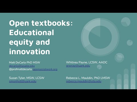 Open textbooks: Educational equity and innovation – Open Social Work