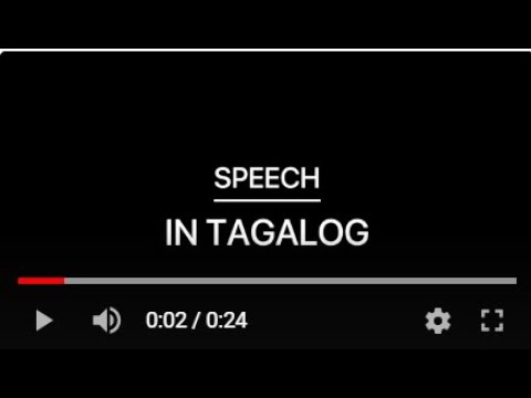 ***speech in tagalog - speech in tagalog example***