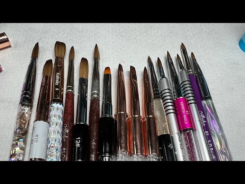 Best Kolinsky Brushes for Acrylic Application |Gel sculpting |3d Flowers | Brush sizes for Beginners