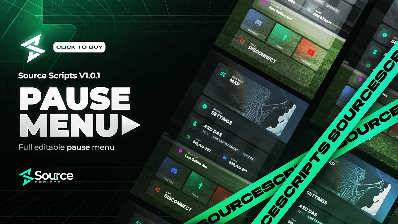 Pause Menu | Source Scripts | Fivem Pause Menu (qbcore, esx, qbox, standalone)