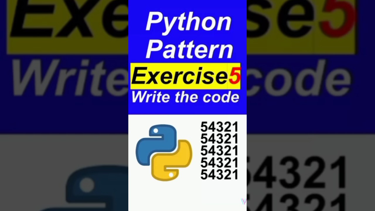 python pattern exercise 5 with solution #python #solution #pattern #exercisepattern program tutorial