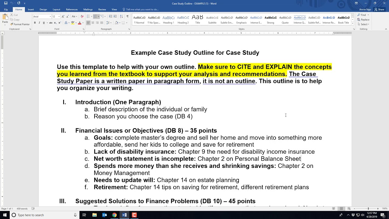 Case Study Final Paper Overview