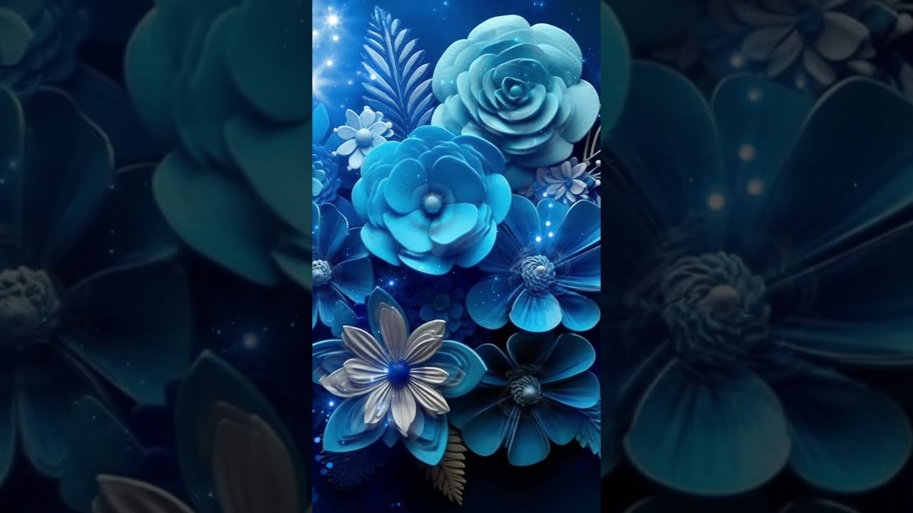Flower Pattern With Blue Shining