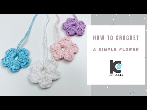 Learn to Crochet Flower Pattern EASY (Free Pattern and Tutorial)